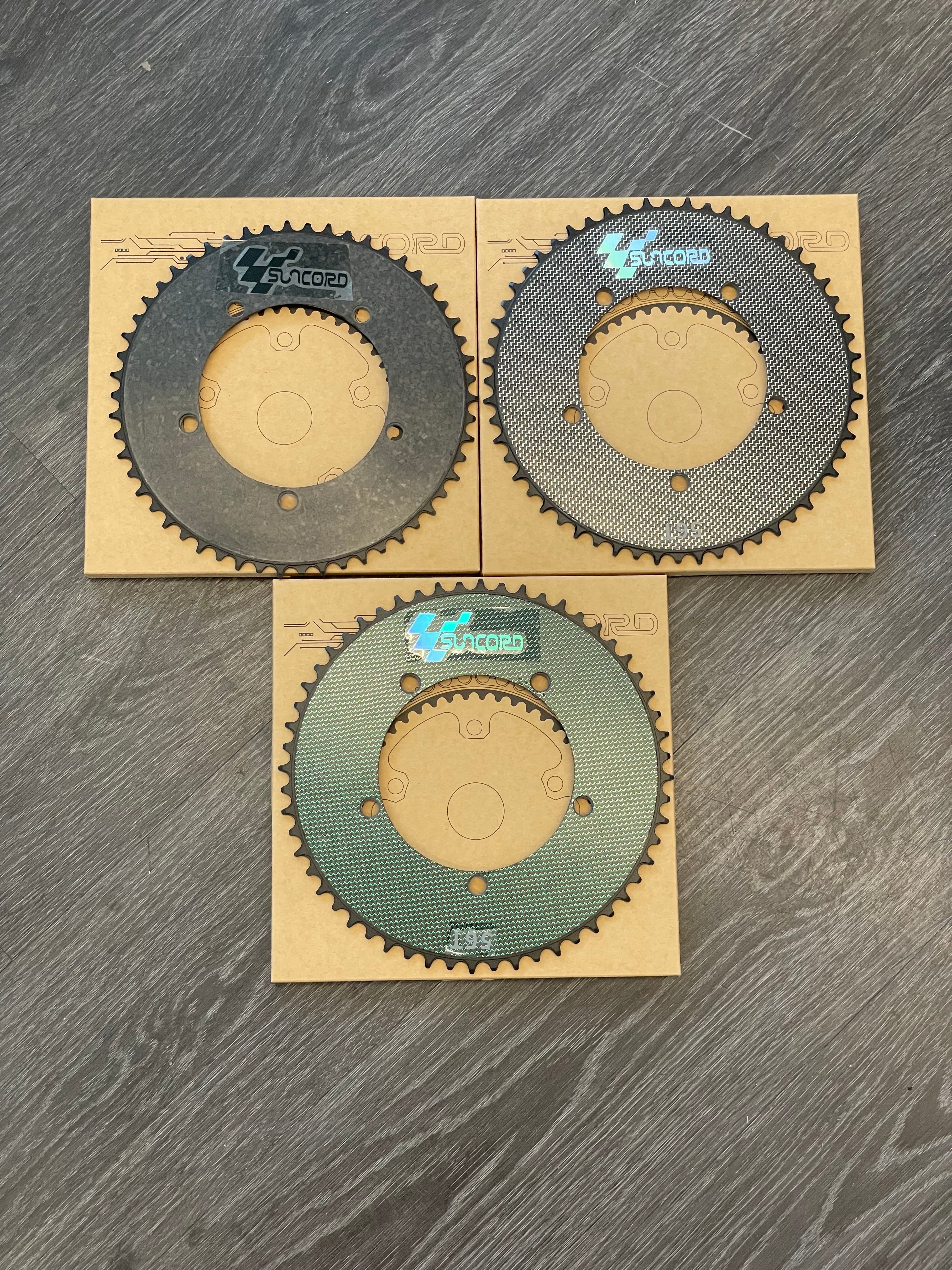 Suncord Carbon Alloy Narrow-Wide Chainring 130BCD 54T / 56T – B-Spokes